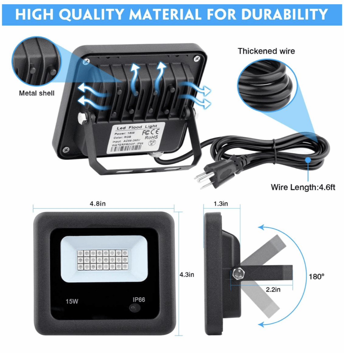 remote control led flood light