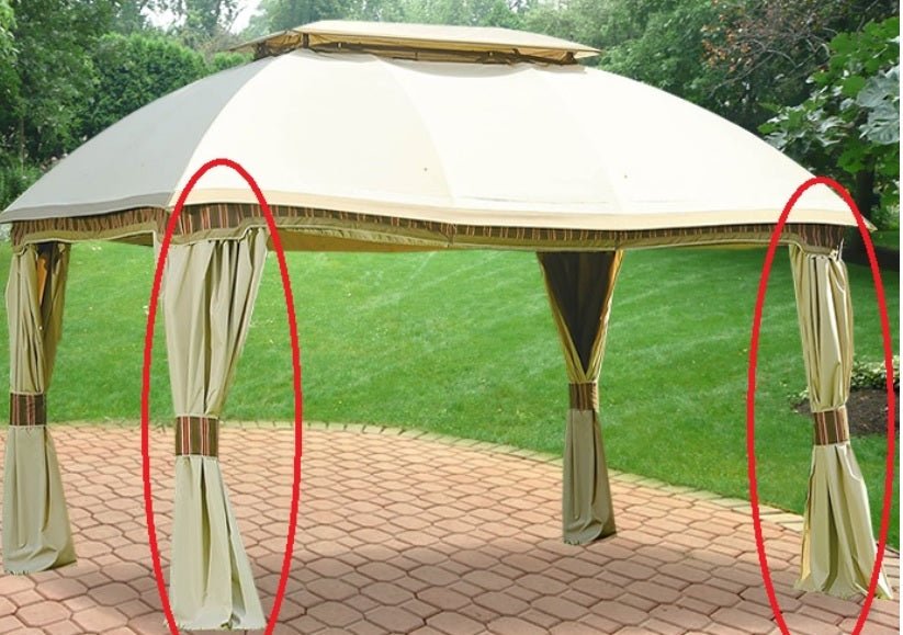 Sunjoy Beige Replacement Curtain Set For Domed Gazebo (10x13 FT) L ...